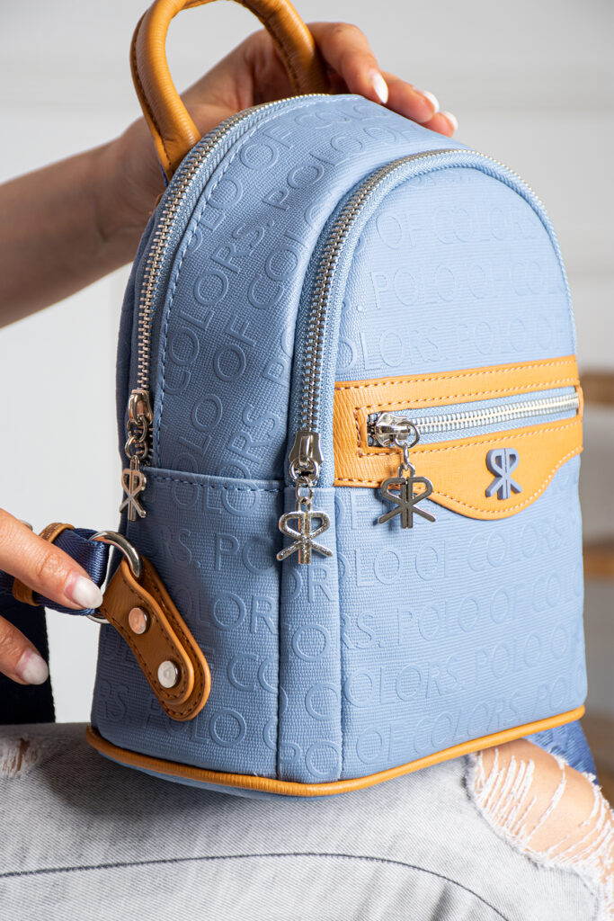 İmpolo Ellen Mavi Taba Kadın Sırt Çanta 25x20 Ebat - impolo Çanta